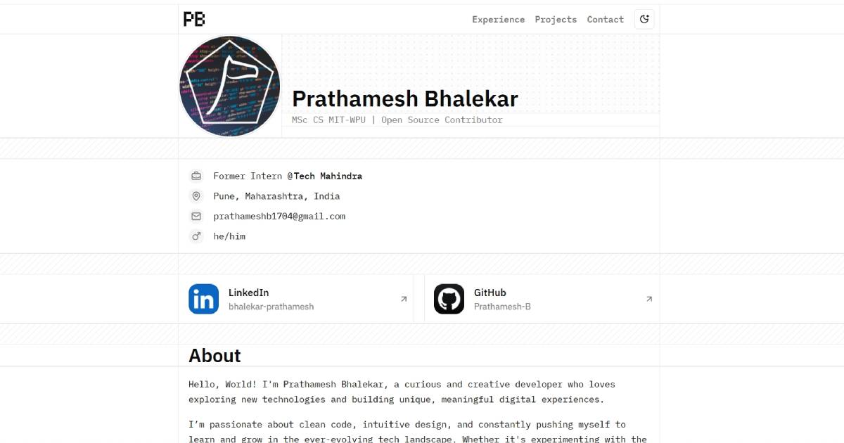 Prathamesh Bhalekar | Portfolio